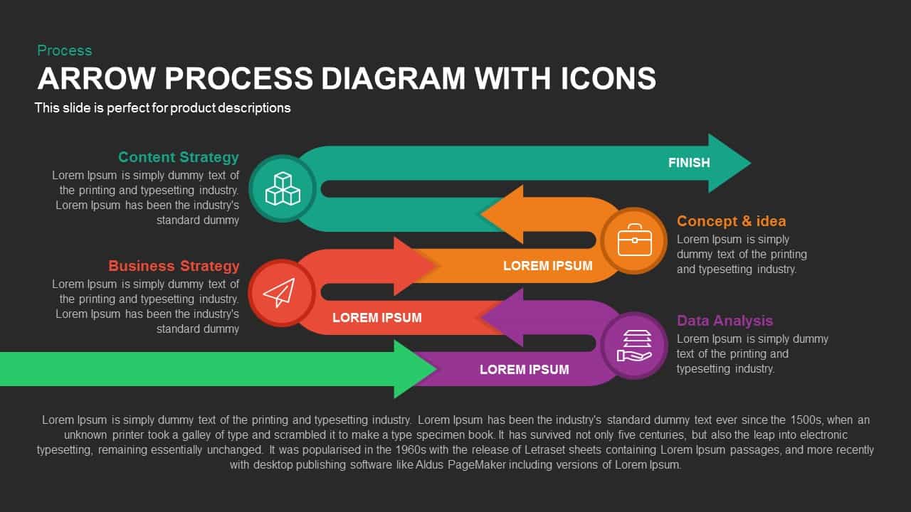 Arrow Process Diagram with Icons - Slidebazaar Arrow Process Diagram with Icons - Slidebazaar