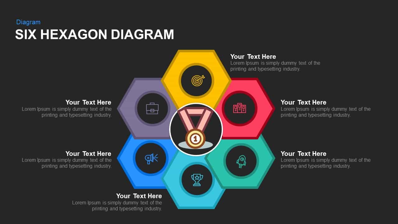 Six Hexagon Diagram Powerpoint and Keynote template - SlideBazaar Six Hexagon Diagram Powerpoint and Keynote template - SlideBazaar
